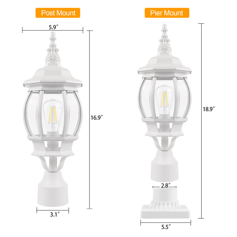 Charlton Home® Benna 1-Light 18.9" H Hardwired Transparent Pier Mount Light | Wayfair